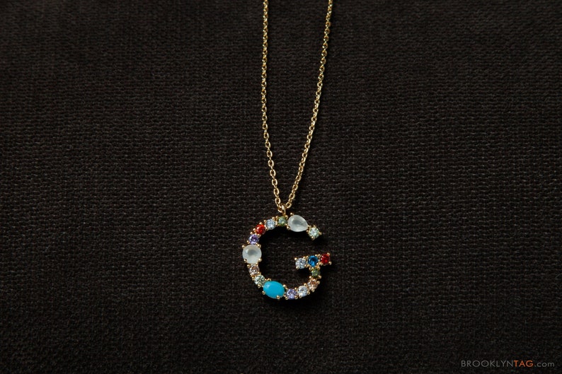 Initial Necklace Letter G Necklace Personalized Necklace | Etsy