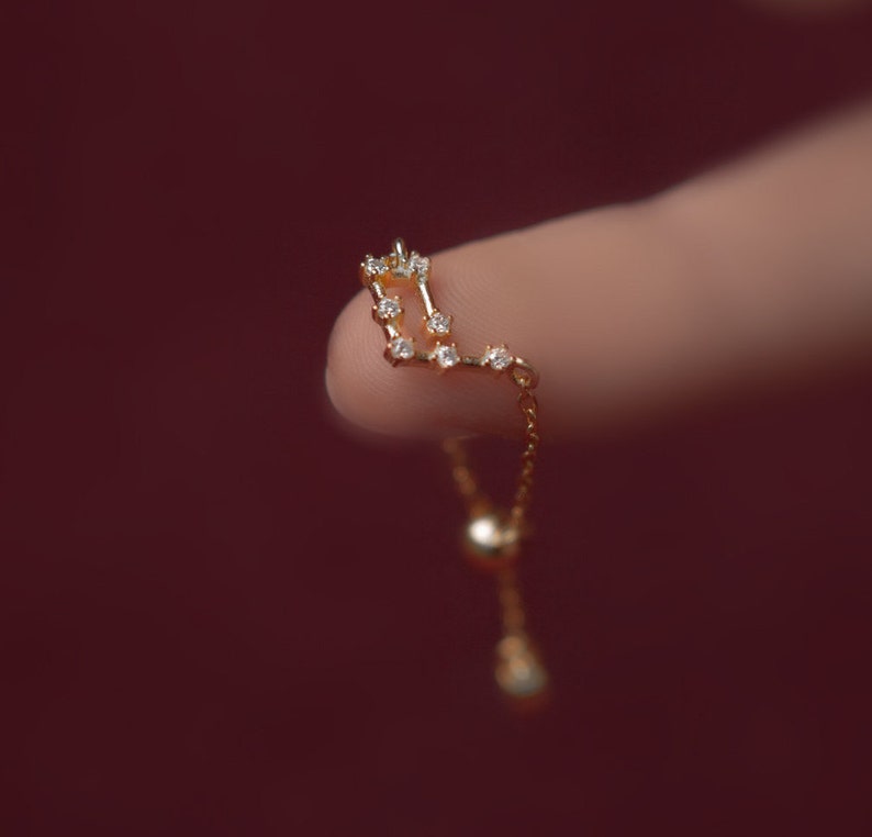 Gemini Sign Constellation Ring Celestial Jewelry Adjustable - Etsy