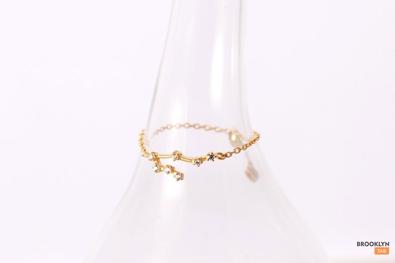 Gemini Sign Constellation Ring Celestial Jewelry Adjustable - Etsy