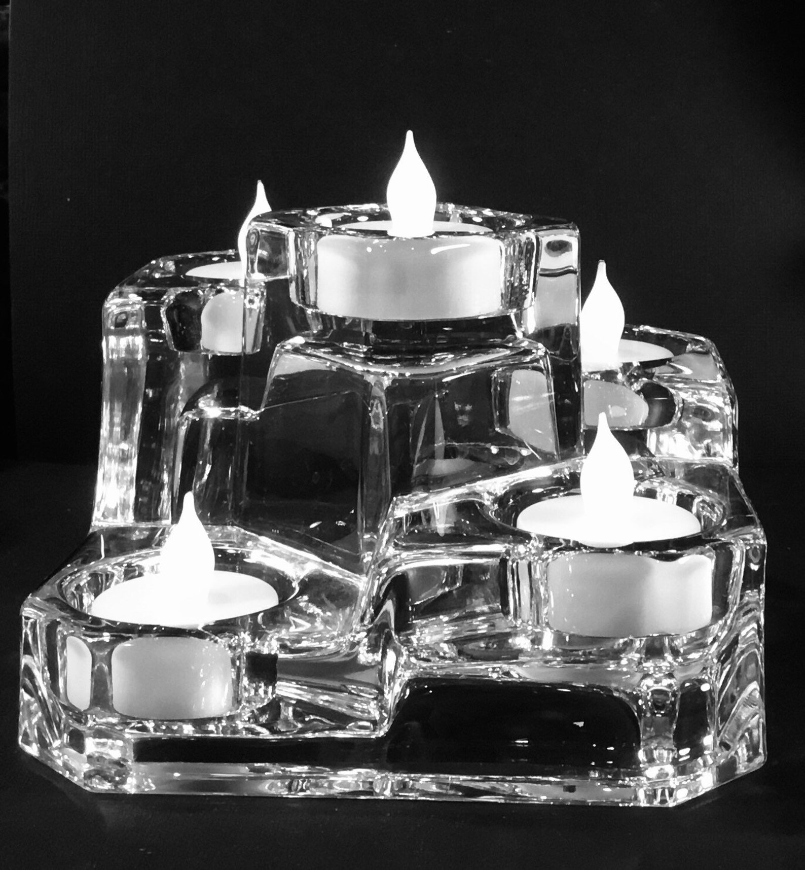REDUCED Vintage PARTYLITE 24% Lead Crystal Castle Tealight - Etsy