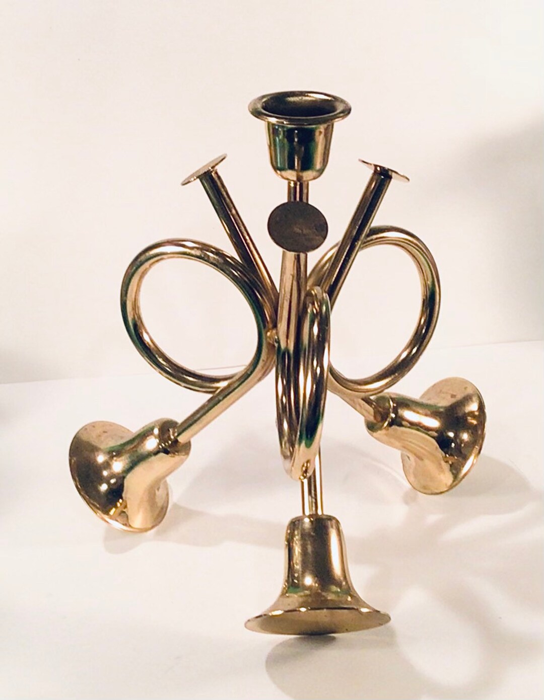 Solid Brass Twisted Trumpets Taper Portavelas Regalable - Etsy España