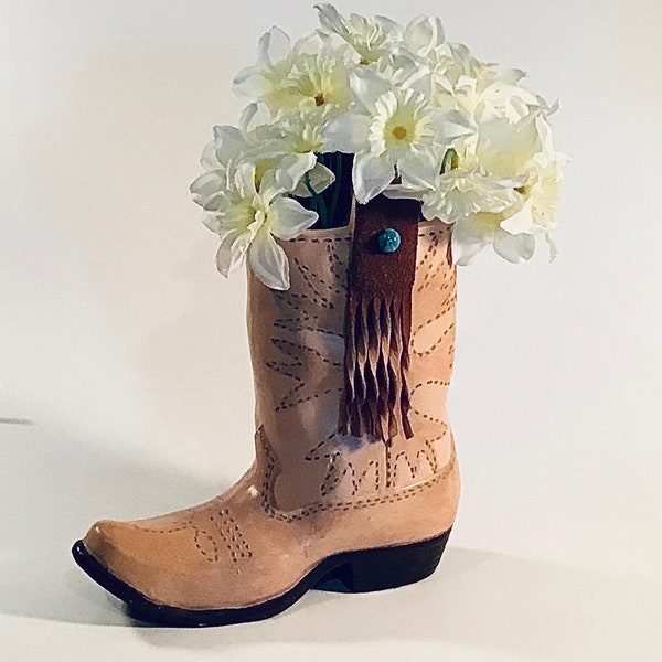 Cowboy Boot Vase - Etsy