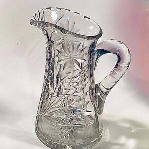 RARE Vintage Heavy Crystal Cut Glass Pitcher - Collectible - Etsy