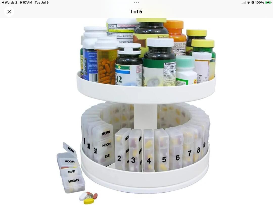 31 Day Prescription Organizer Pill Box Case/carousel/dispenser/medicine ...