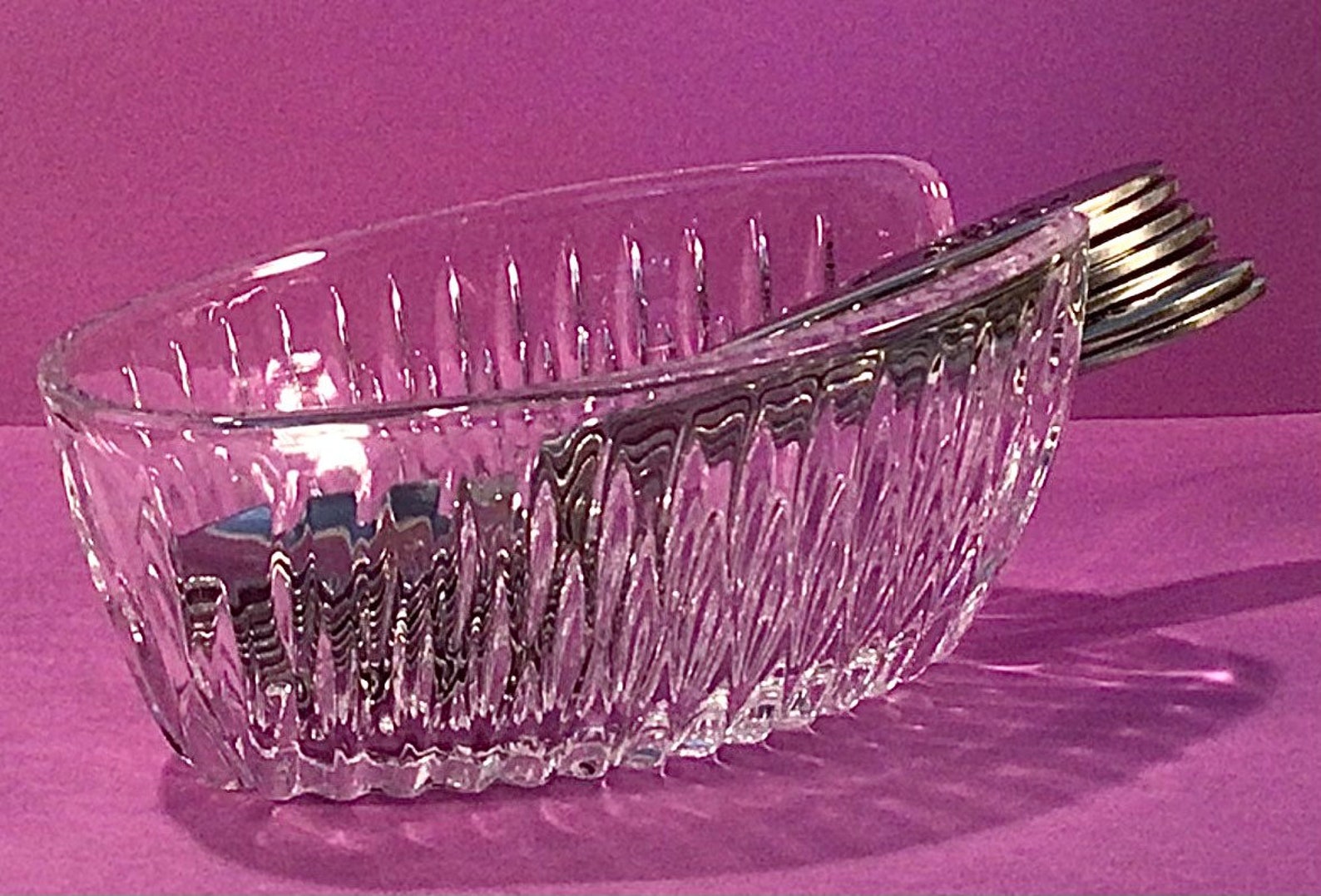 Vintage PRINCESS HOUSE Glass Spoon and/or Fork Holder | Etsy