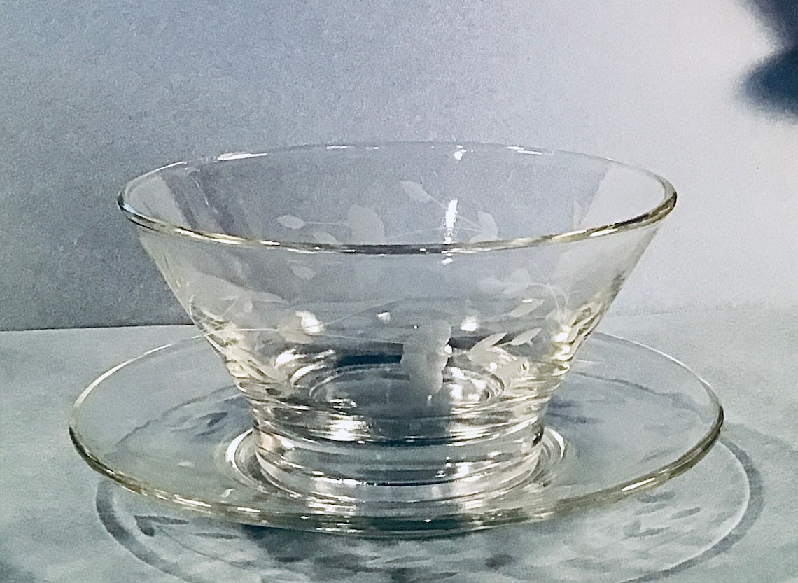 PRINCESS HOUSE Crystal Heritage Condiment Bowl With Under | Etsy