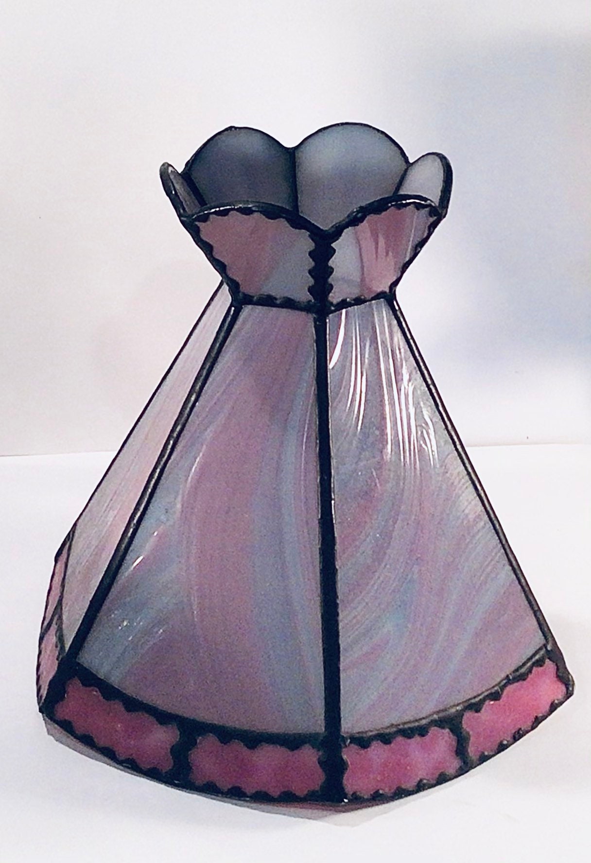 Reduced - STAINED GLASS Tiffany-style Shade With Partylite Grand ...