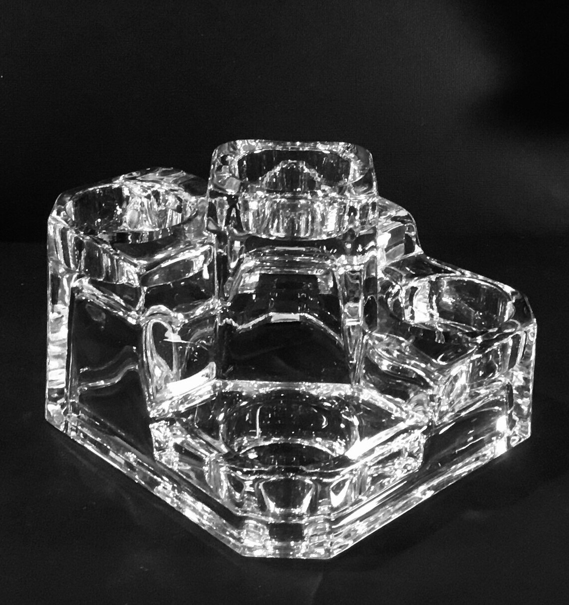 REDUCED - Vintage PARTYLITE 24% Lead Crystal Castle Tealight Candle ...