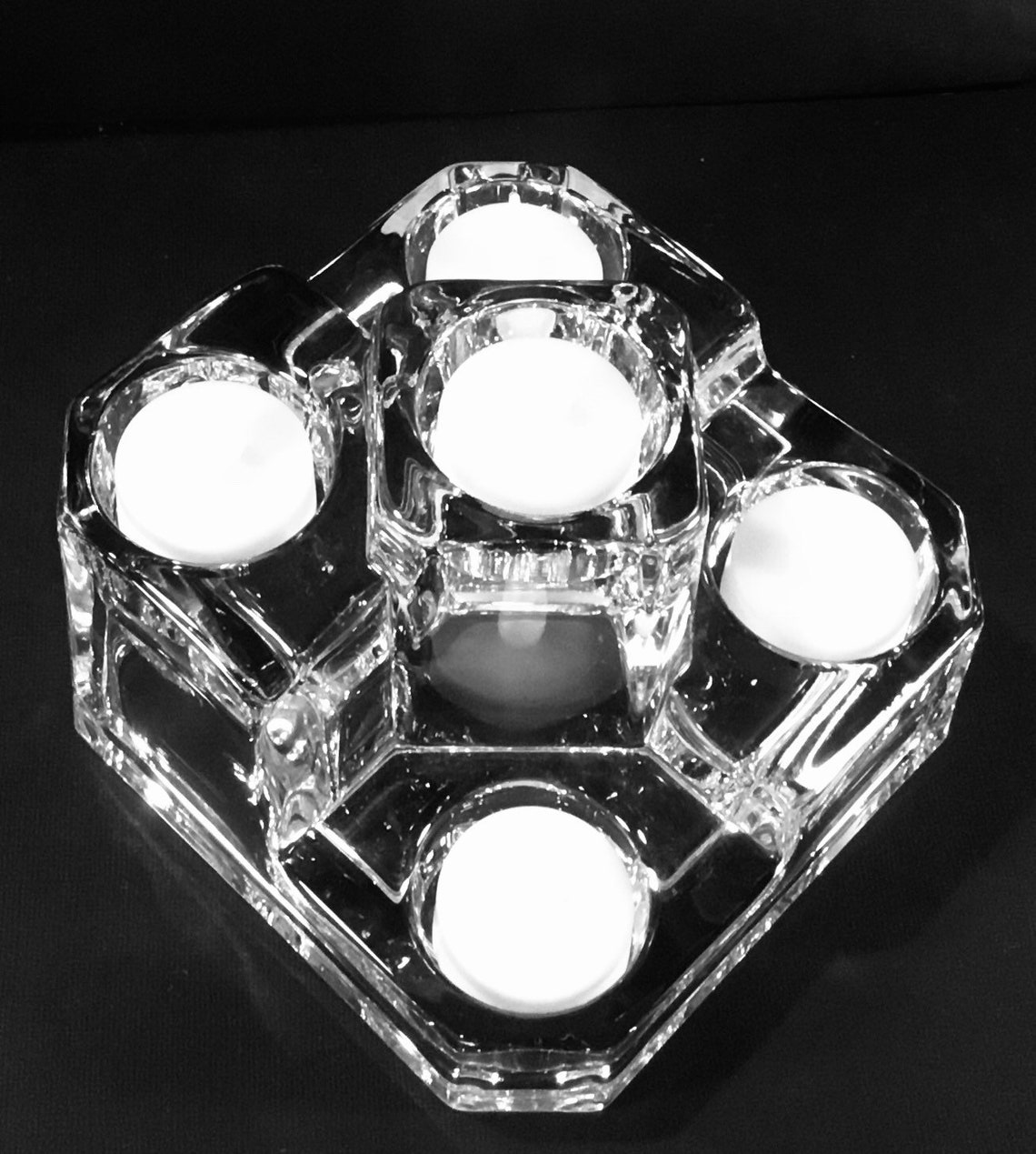REDUCED - Vintage PARTYLITE 24% Lead Crystal Castle Tealight Candle ...