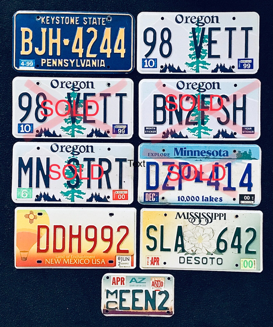 REDUCED - LICENSE PLATES - New and Expired Passenger Car Plates From ...