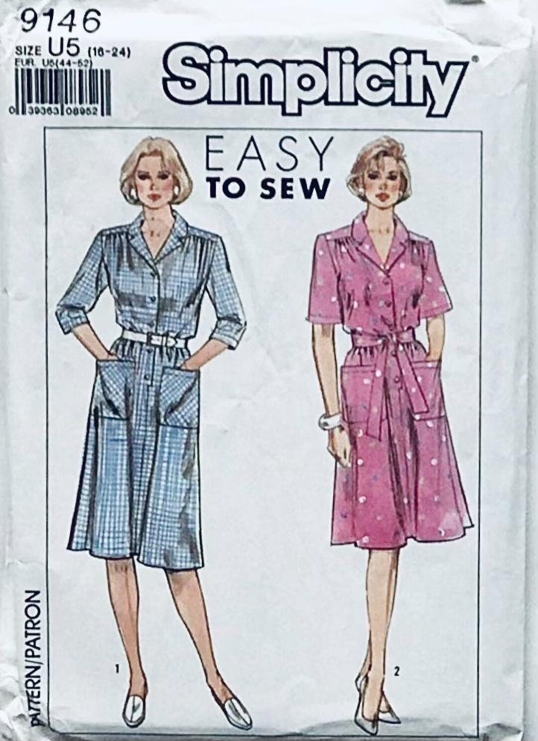 New Vintage SIMPLICITY PATTERN 9146 Easy to Sew Misses Petite Dress Sewing Pattern - Etsy