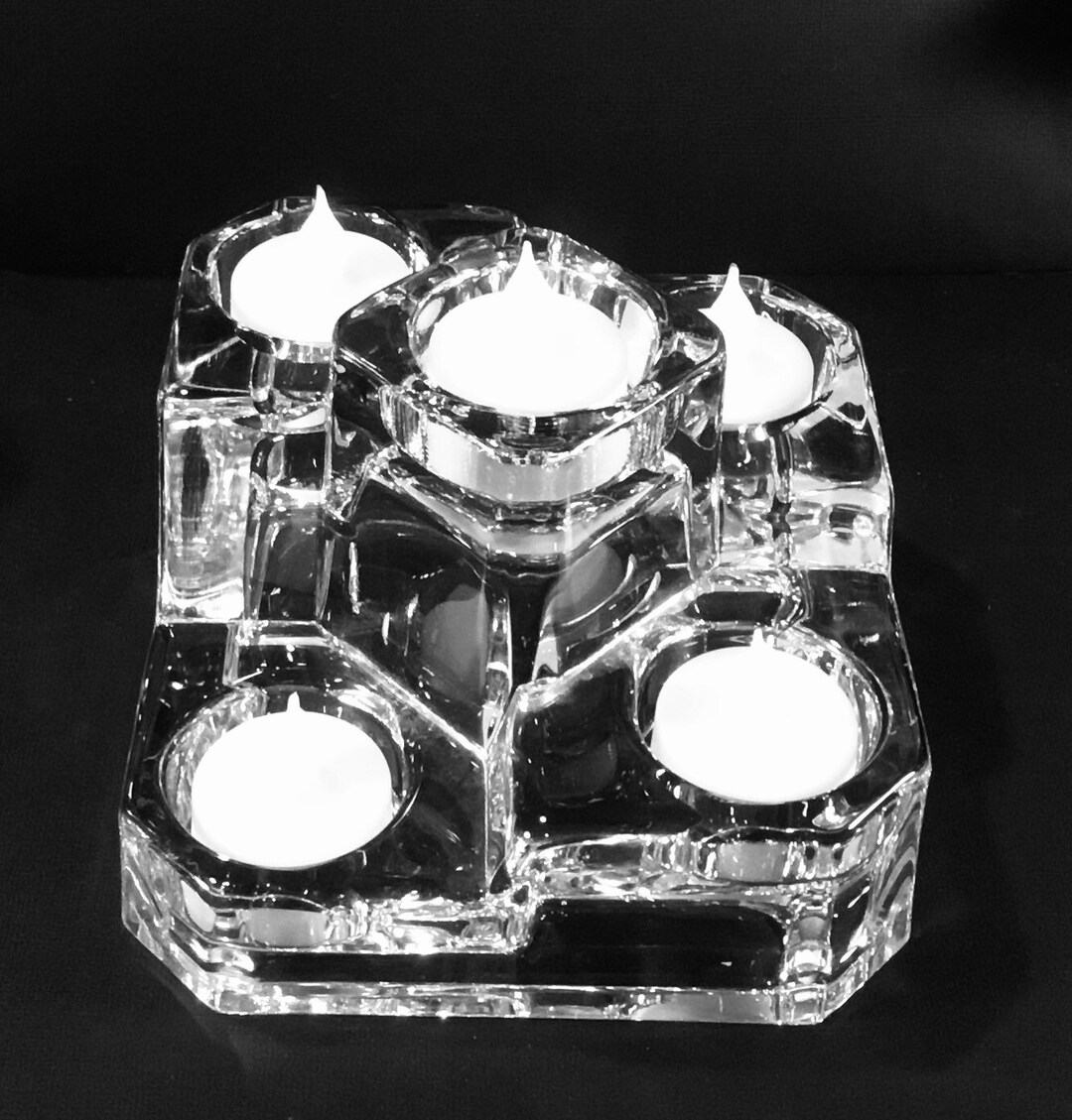 REDUCED - Vintage PARTYLITE 24% Lead Crystal Castle Tealight Candle ...