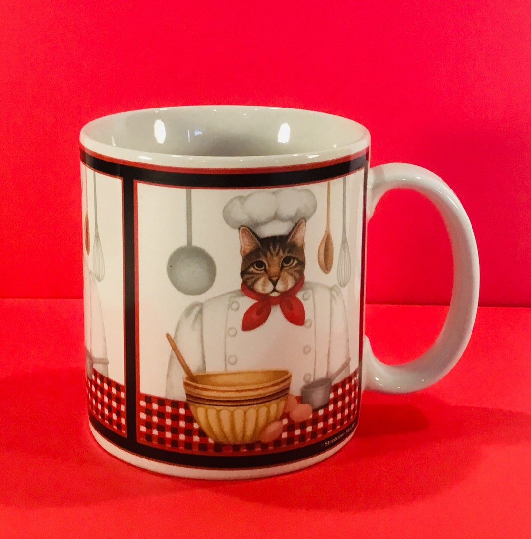 Vintage ONEIDA Sakura Collection Coffee Tea Mug With Chef Kitty Cat ...