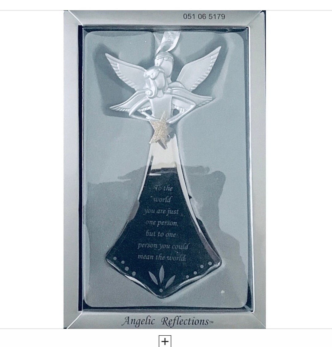 NIB ANGELIC REFLECTIONS Pewter and Venetian-style Glass Angel Ornament ...