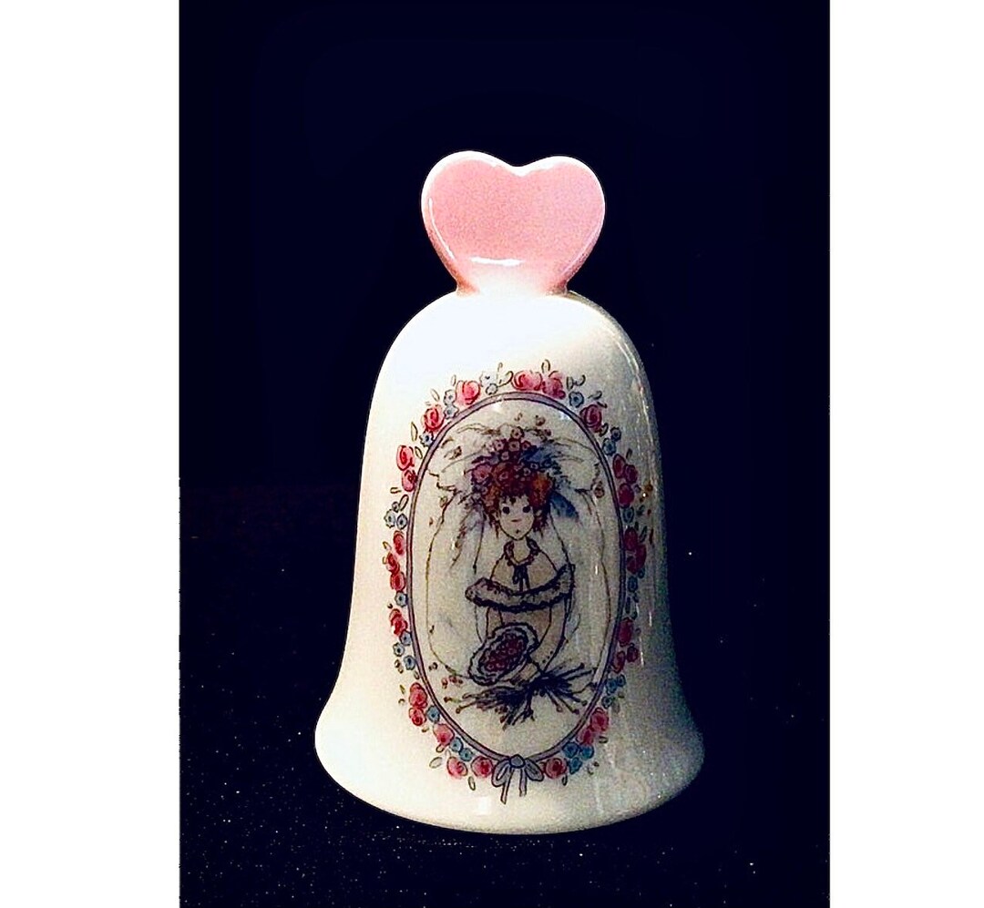 ENESCO PRECIOUS MOMENTS Porcelain Bell With Heart - 1988 - Giftable - Etsy
