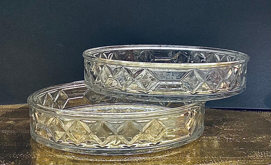 PARTYLITE CRISTALLE SAMPLER Dish or 3-wick Candle Holder (2 Pieces ...