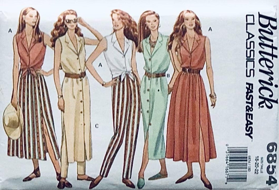 New Vintage BUTTERICK PATTERN Classics Fast & Easy 6854 Top, Dress ...