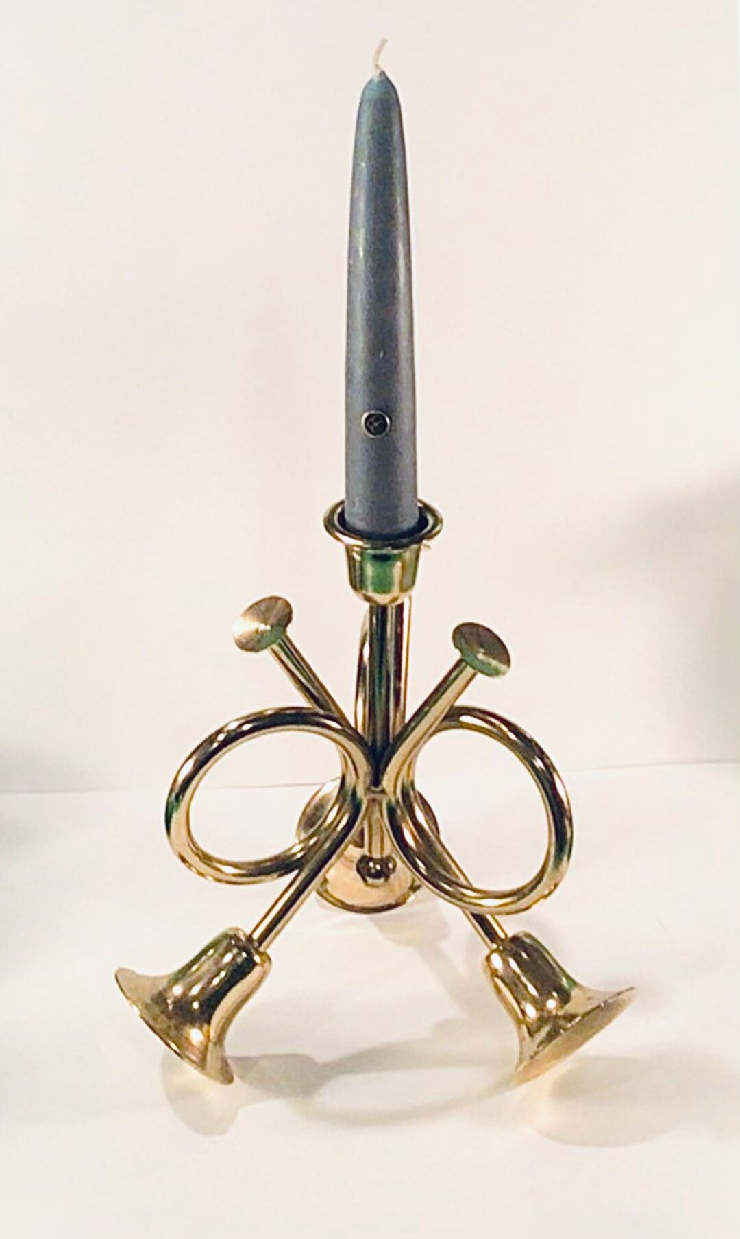 Solid Brass Twisted Trumpets Taper Candle Holder - Giftable - Etsy