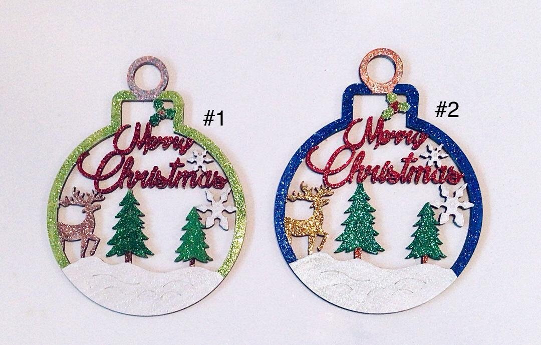 Choice of Two Hand-painted Christmas Tree Wood Ornaments - Etsy