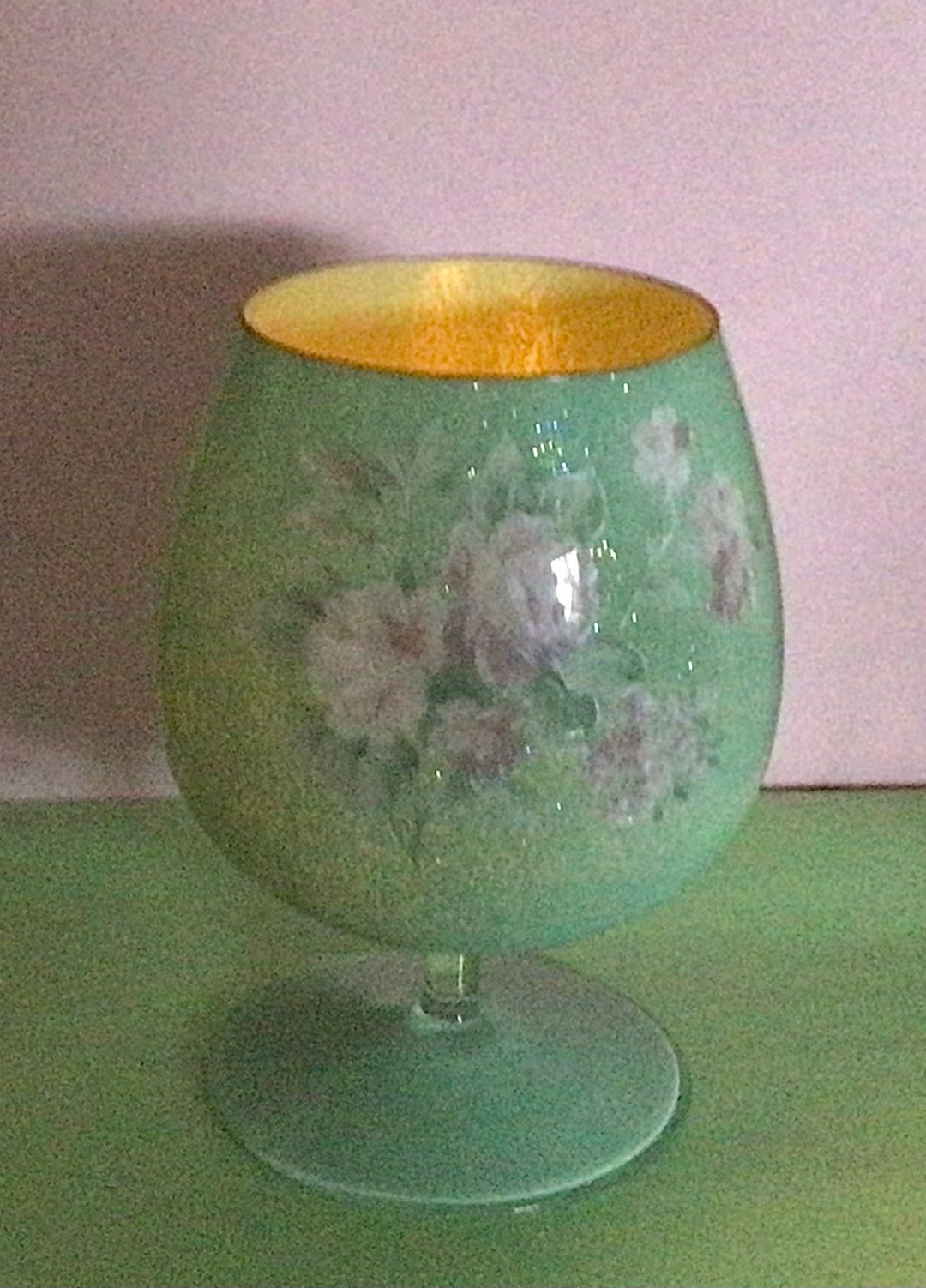 REDUCED - Lovely New Hand-made Mint Green With Pink Flowers Brandy ...