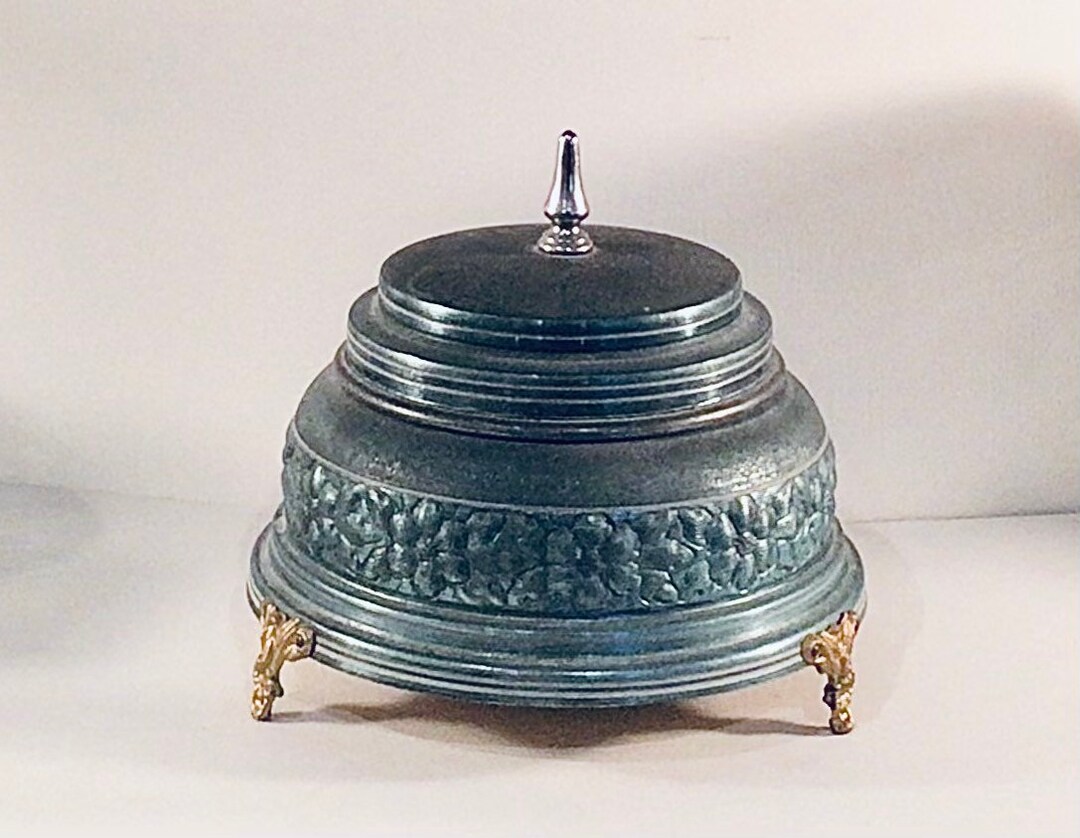 Collectible Vintage MUSICAL POWDER BOX With Wooden Bottom and - Etsy