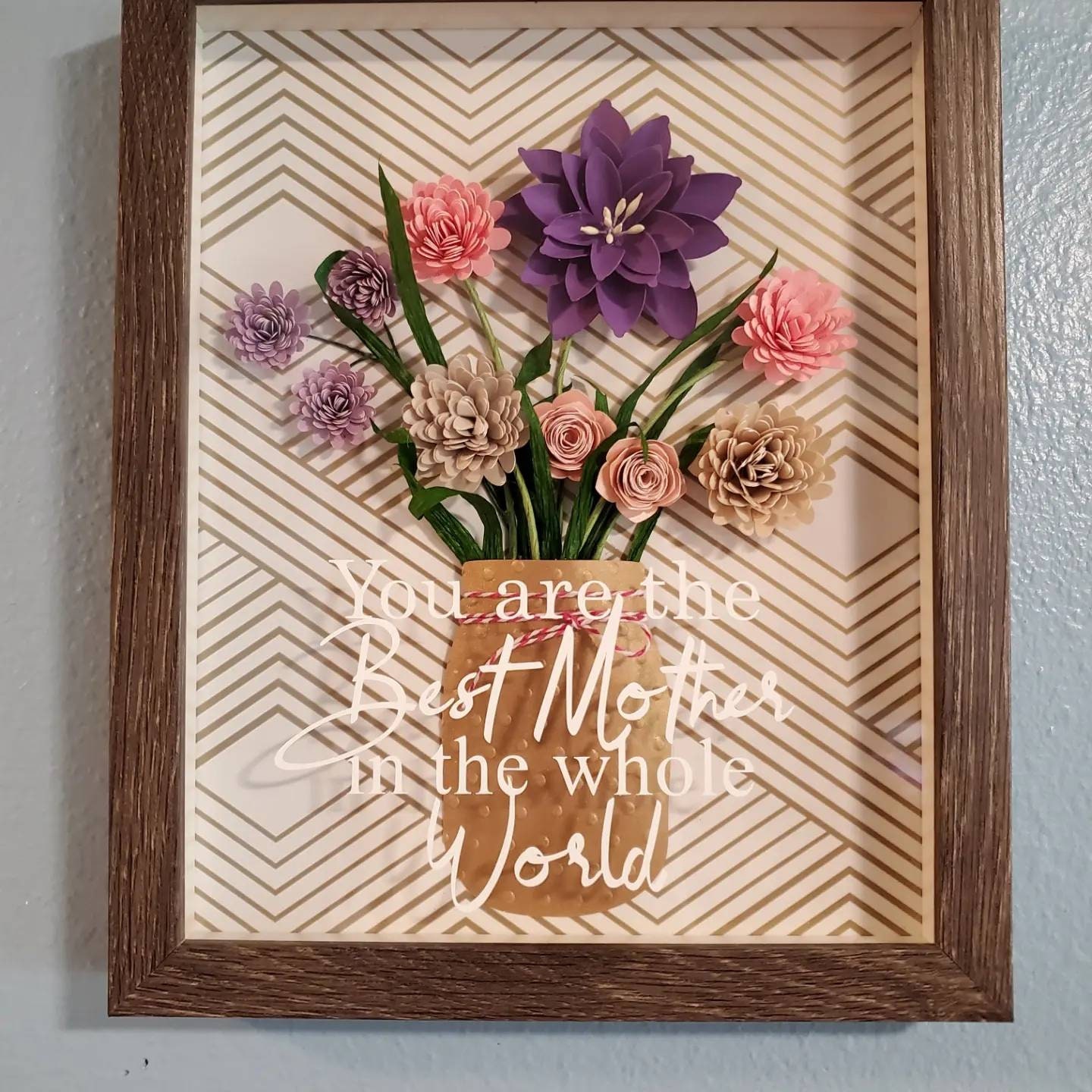 Shadowbox Mason Jar Frame Paper Flowers Frame Bouquet - Etsy