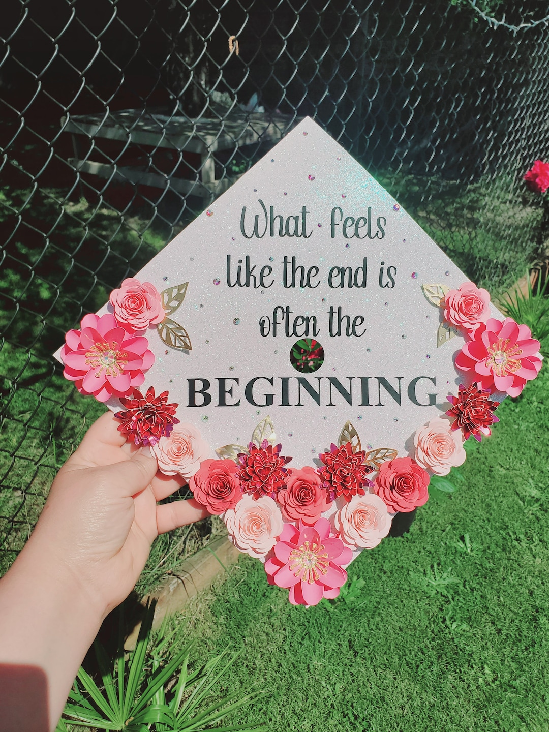 Pink Graduation Cap Topper, Graduation Cap - Etsy