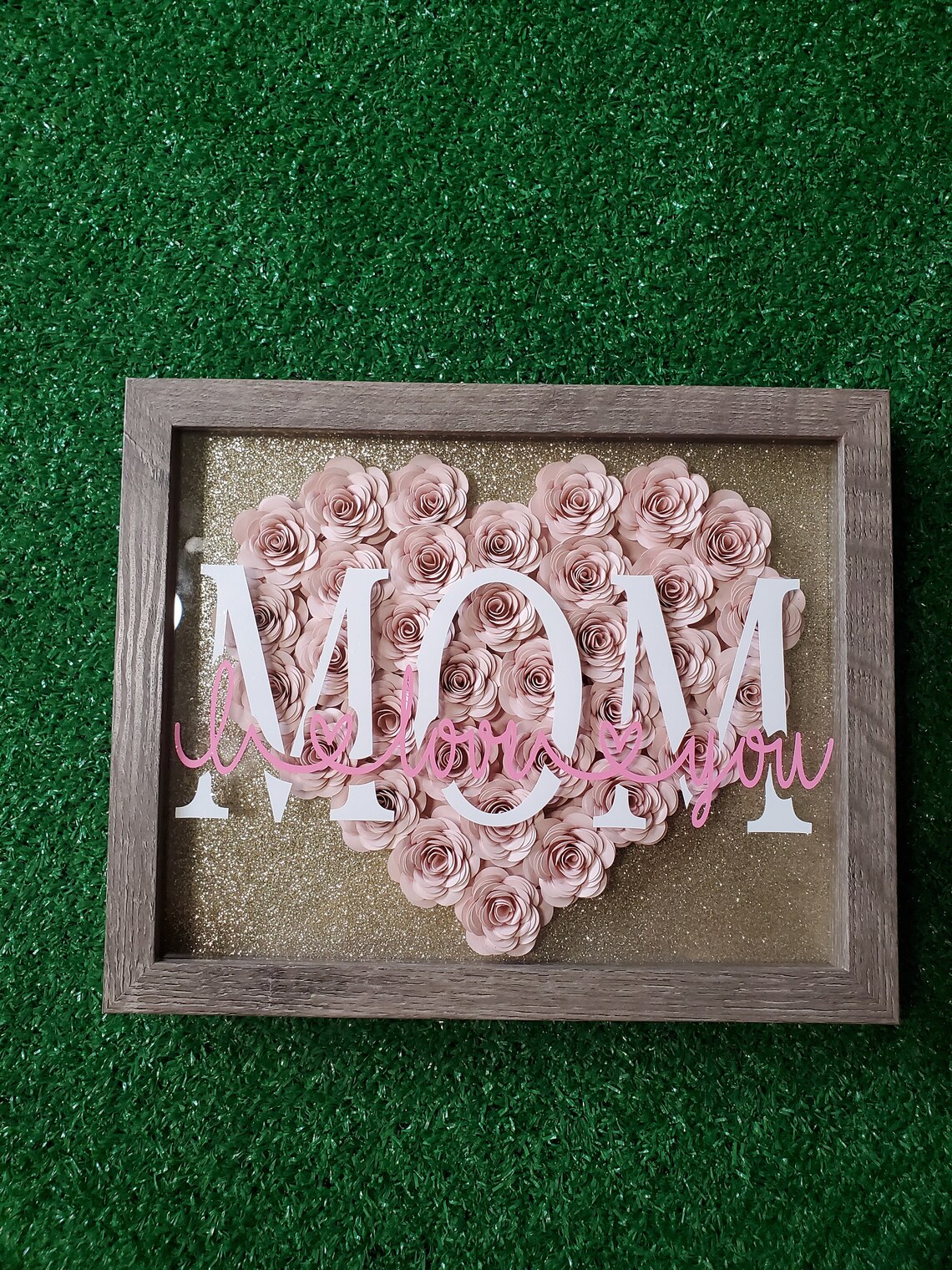 Mom Shadow Box I Love You Mom Mother's Day Gift Heart - Etsy