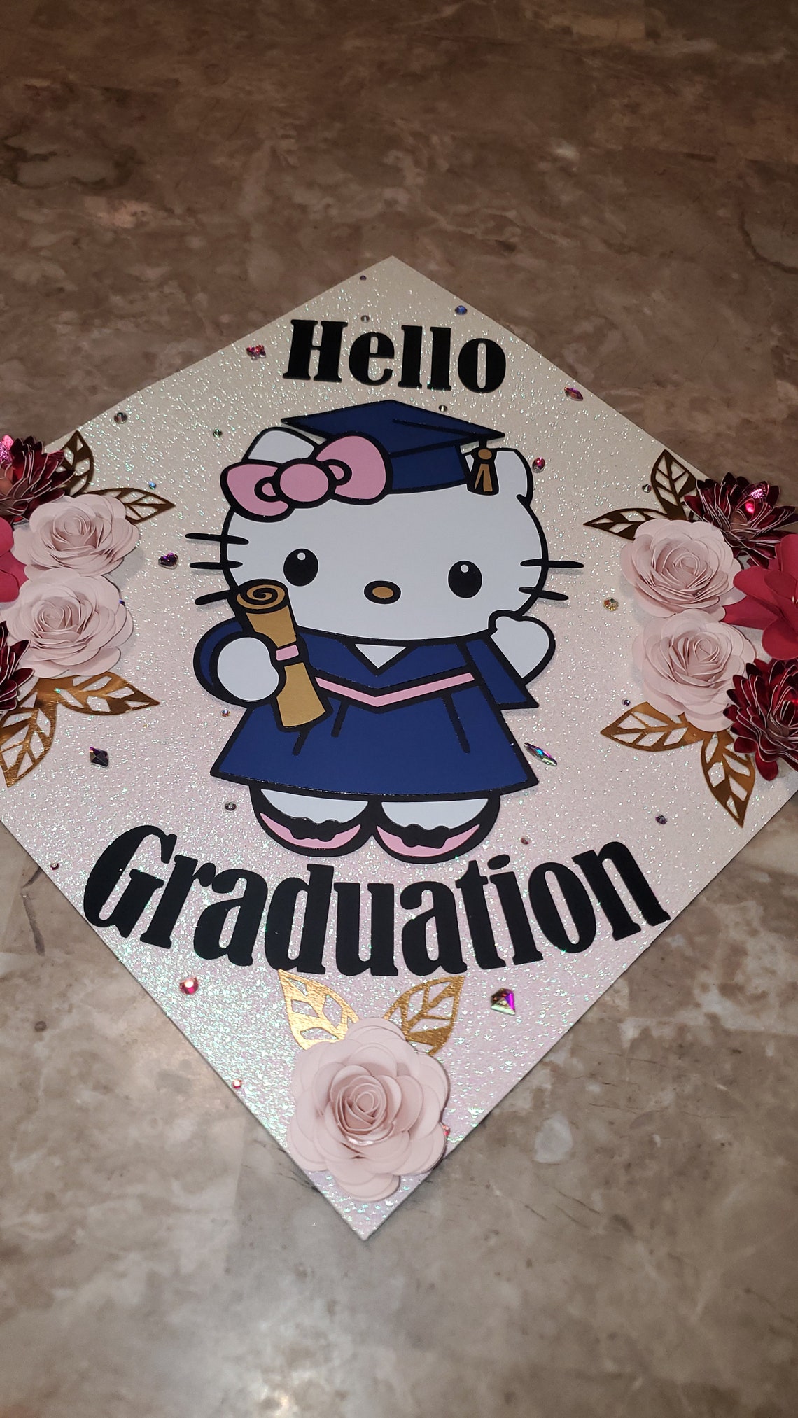 Hello Graduation, Kitty Graduation Cap Topper, Graduation Topper, Grad ...