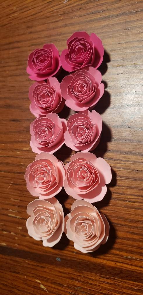 Small Paper Flowers Mini Paper Roses Paper Flowers Pink - Etsy