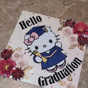 Hello Graduation, Kitty Graduation Cap Topper, Graduation Topper, Grad ...