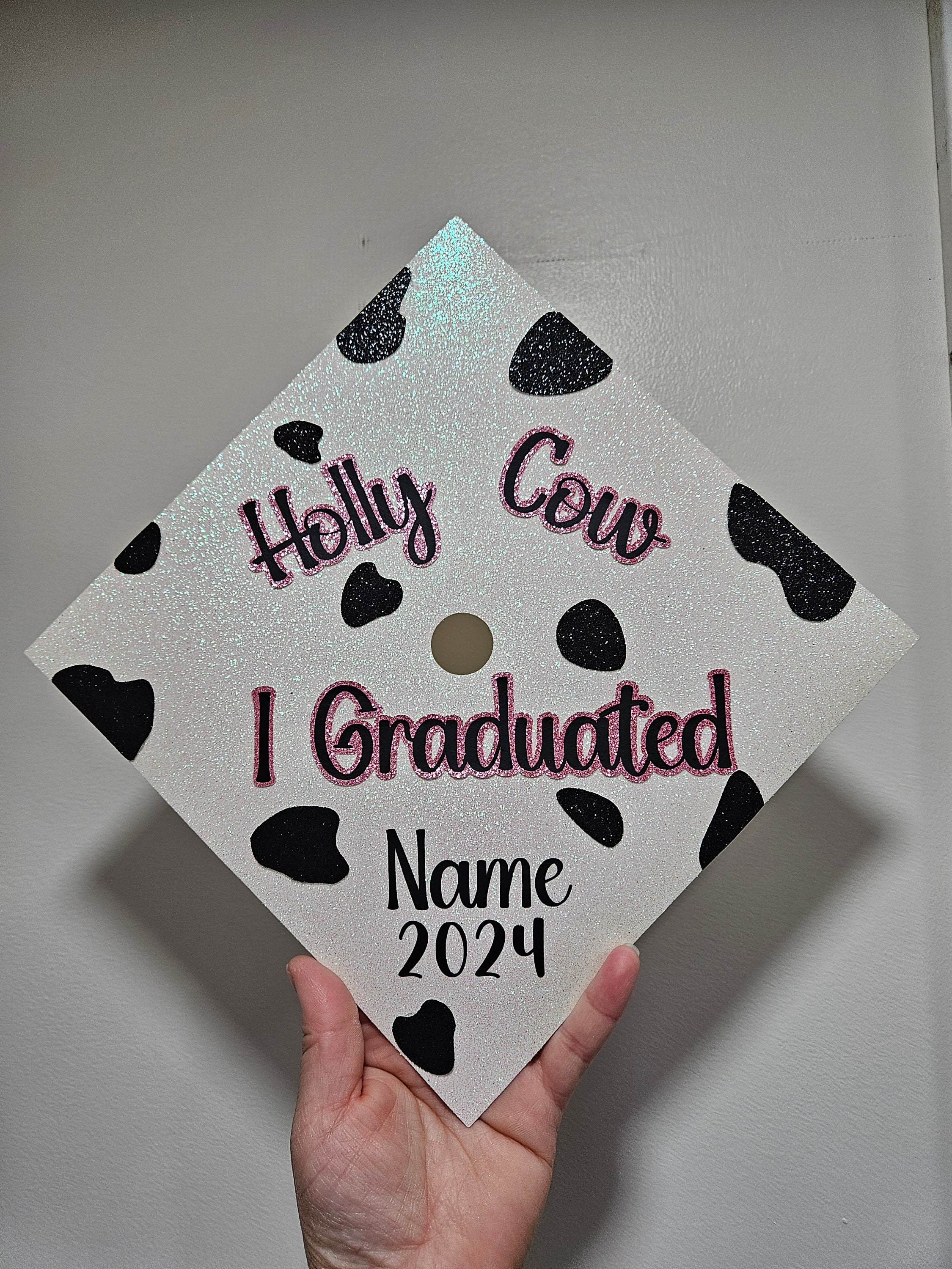 Holly Cow I Graduated, Graduation Cap Topper, Grad Cap Topper, Cow ...