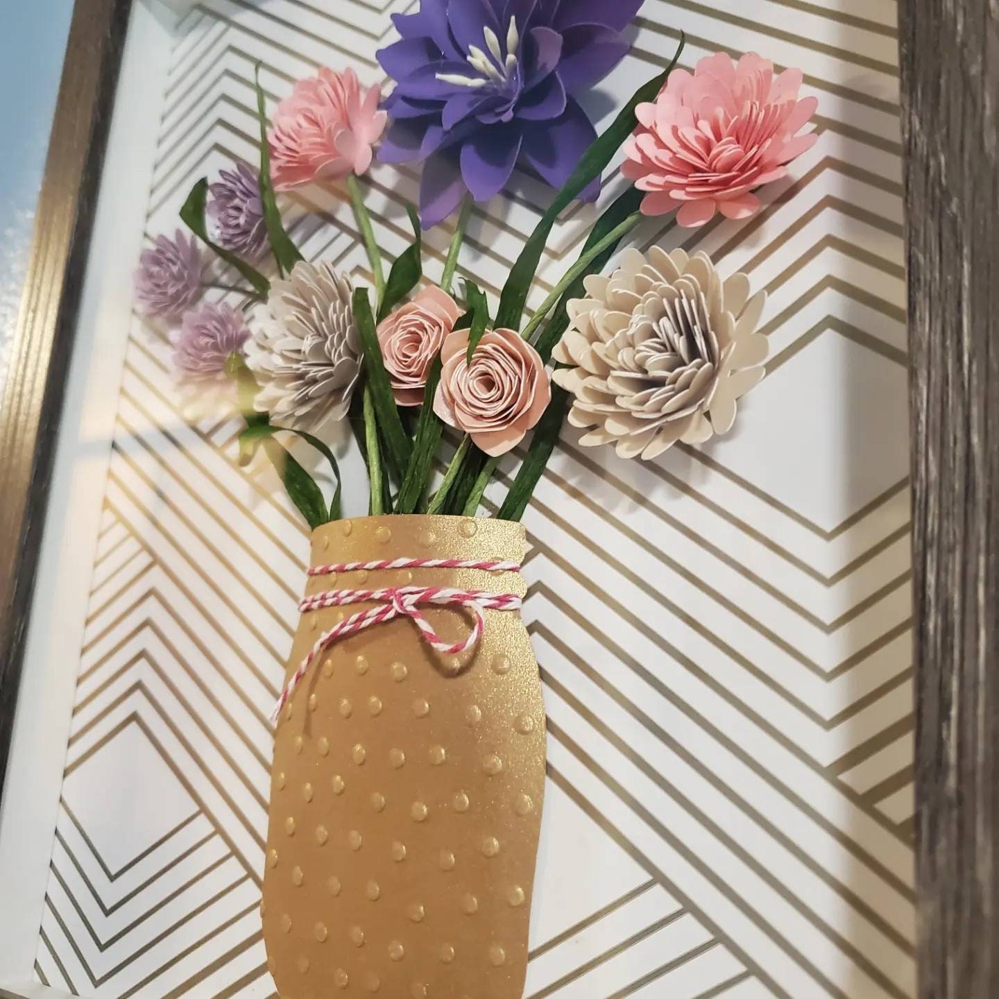 Shadowbox Mason Jar Frame Paper Flowers Frame Bouquet - Etsy