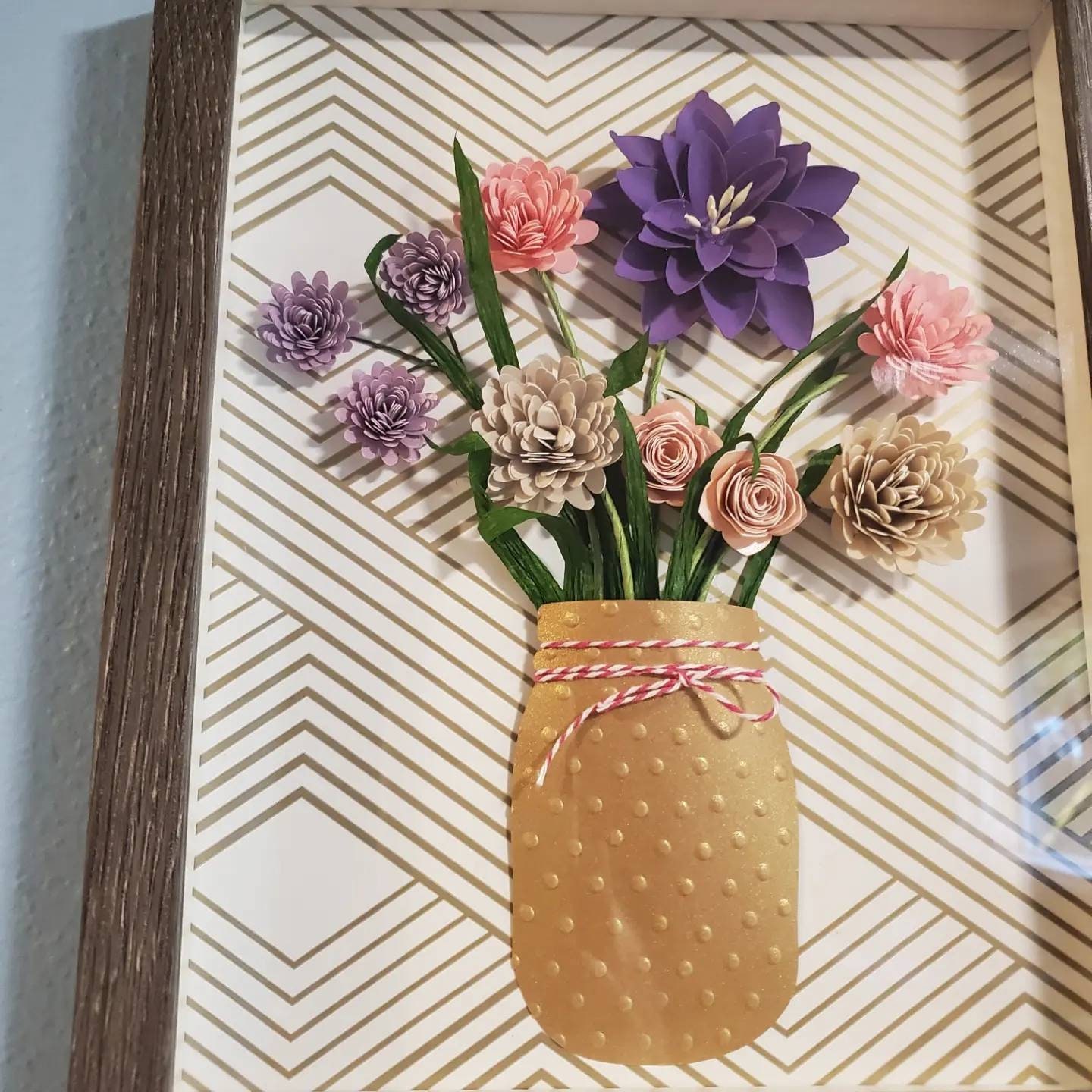 Shadowbox Mason Jar Frame Paper Flowers Frame Bouquet - Etsy