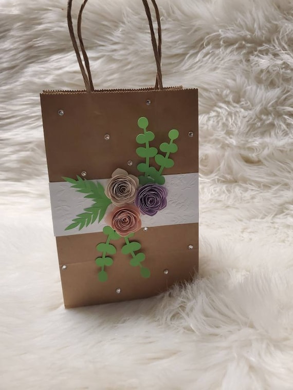 White Paper Bag Flowers White And Pink Flowers In The Paper Bag
