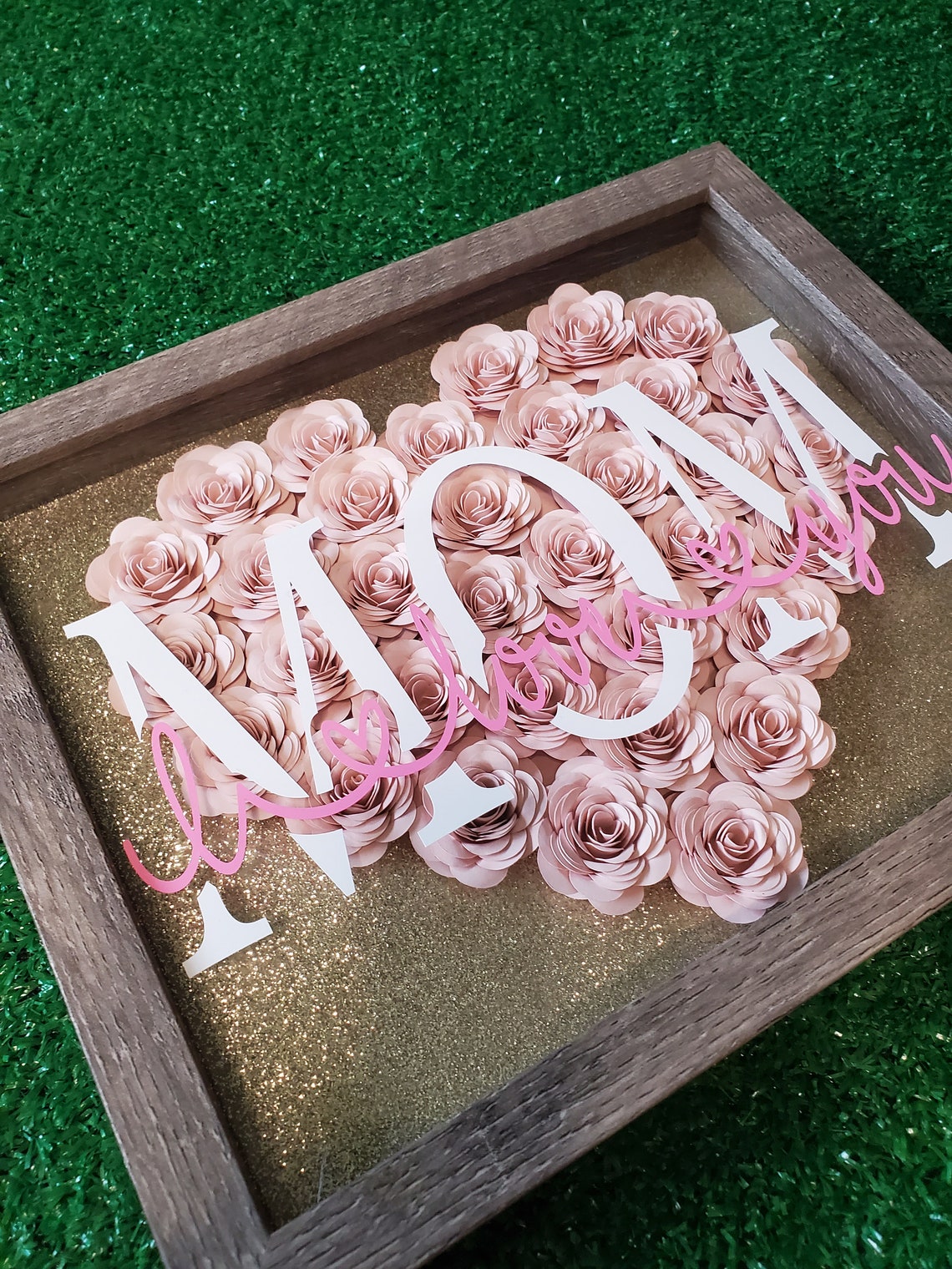 Mom Shadow Box I Love You Mom Mother's Day Gift Heart - Etsy