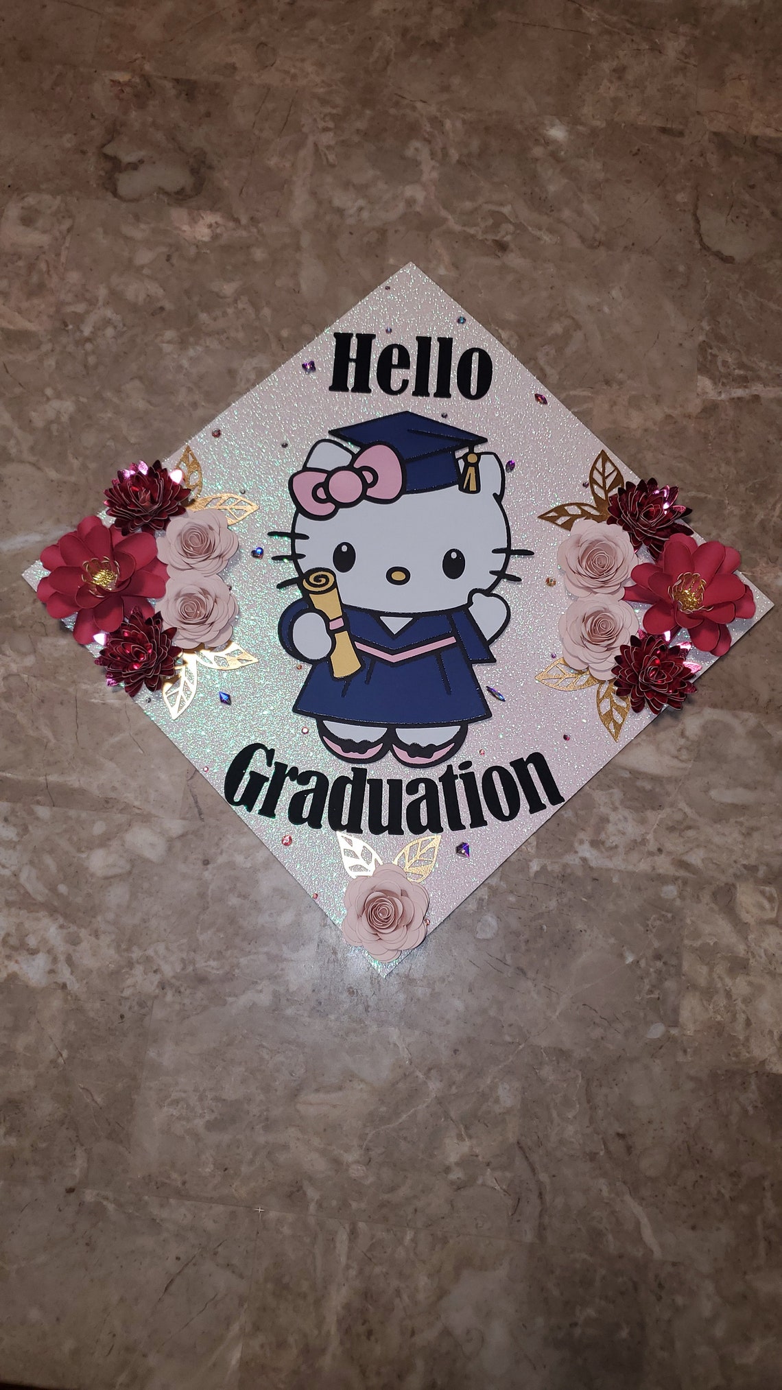 Hello Graduation, Kitty Graduation Cap Topper, Graduation Topper, Grad ...