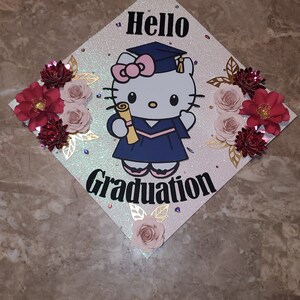 Hello Graduation, Kitty Graduation Cap Topper, Graduation Topper, Grad ...