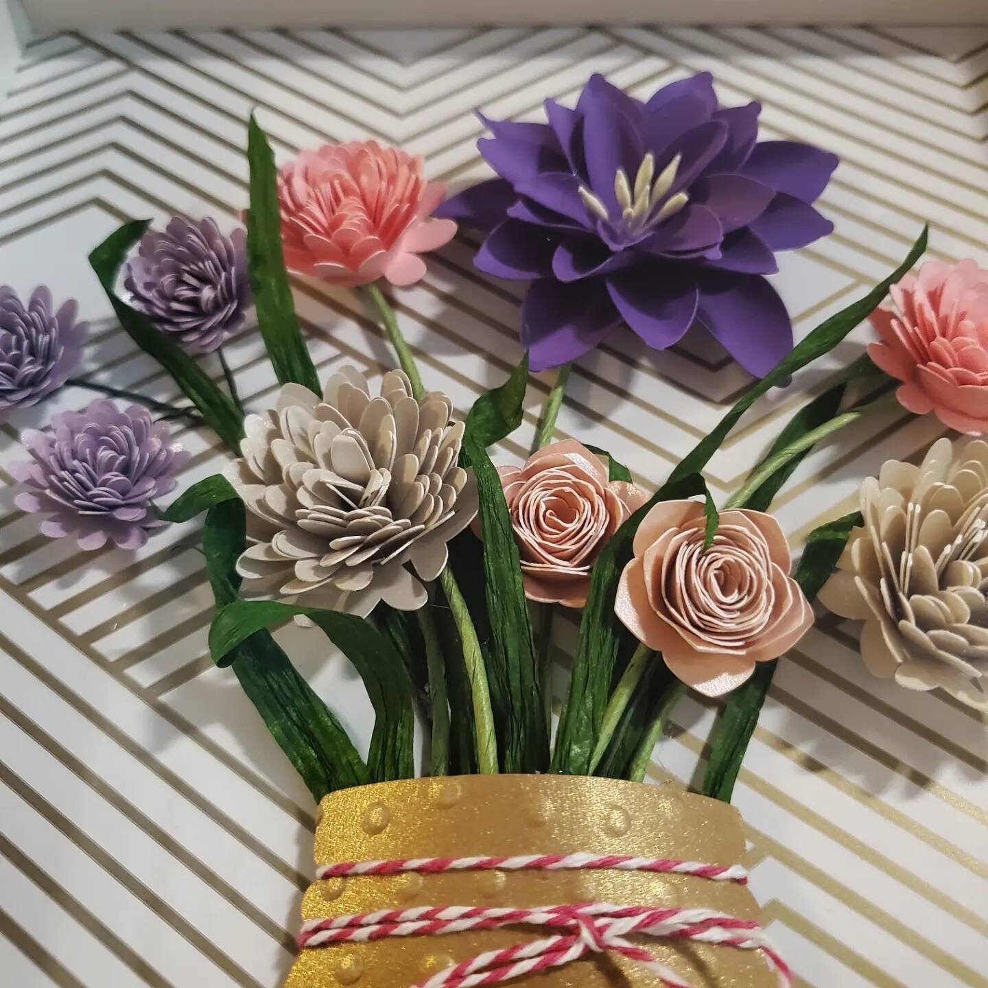 Shadowbox Mason Jar Frame Paper Flowers Frame Bouquet - Etsy