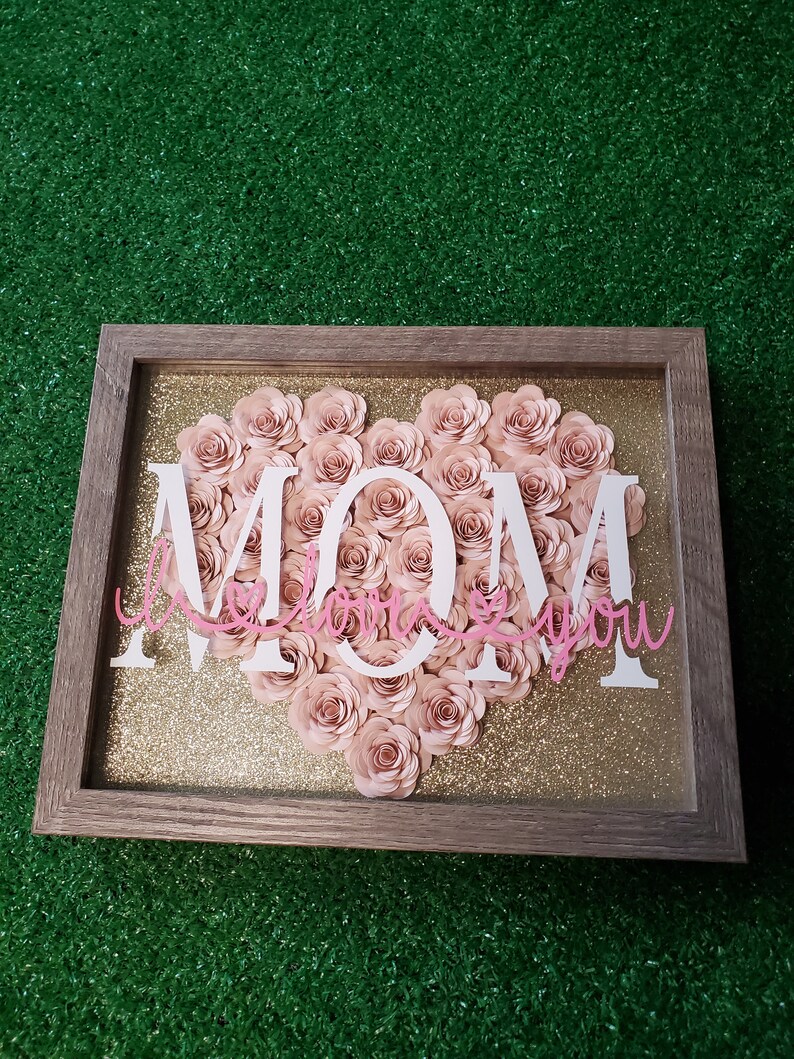 Mom Shadow Box I Love You Mom Mother's Day Gift Heart - Etsy