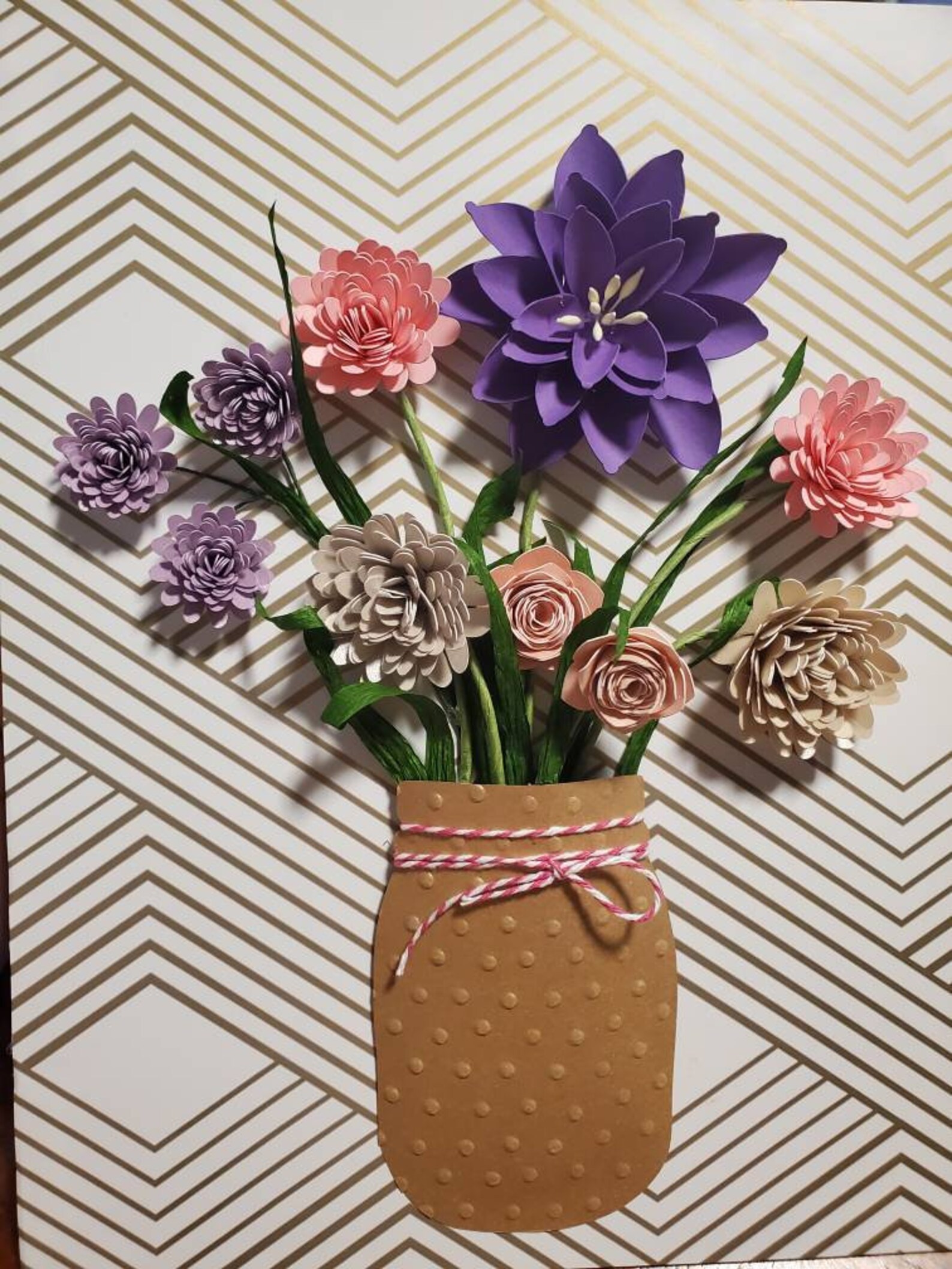 Shadowbox Mason Jar Frame Paper Flowers Frame Bouquet - Etsy