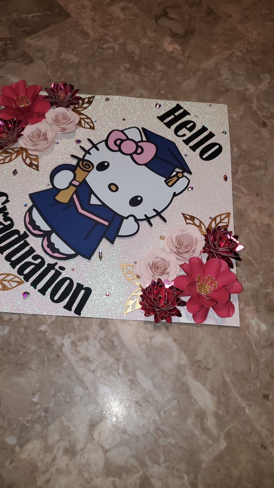 Hello Graduation, Kitty Graduation Cap Topper, Graduation Topper, Grad ...