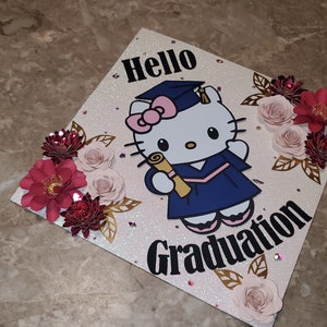 Hello Graduation, Kitty Graduation Cap Topper, Graduation Topper, Grad ...