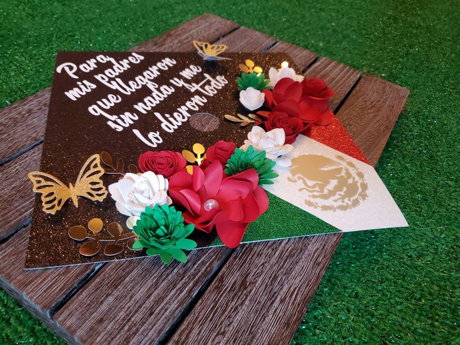 Graduation Cap Topper Mexican Graduation Topper Mexican Flag - Etsy