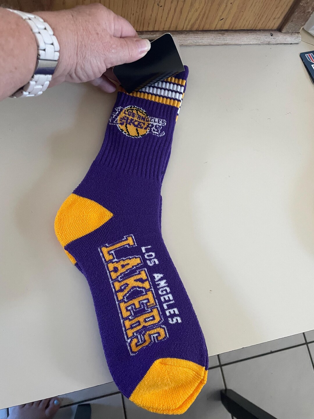 Los Angeles Lakers Socks Cozy and Fun Unisex 9-13 Fits - Etsy
