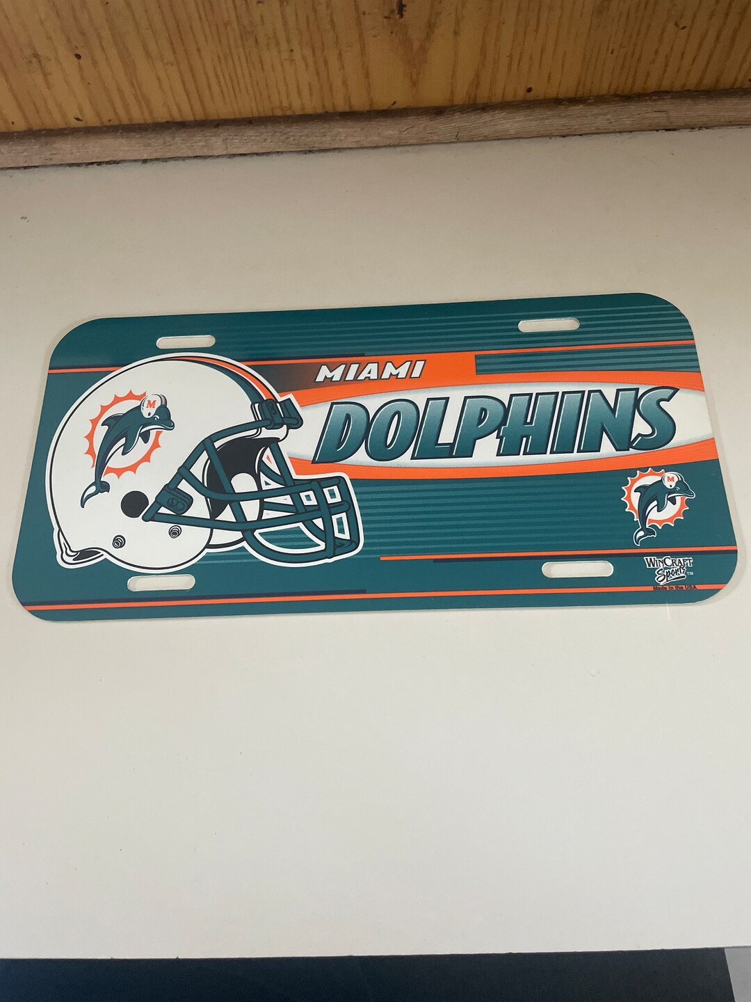 Miami Dolphins Plastic License Plate Retro Logo - Etsy