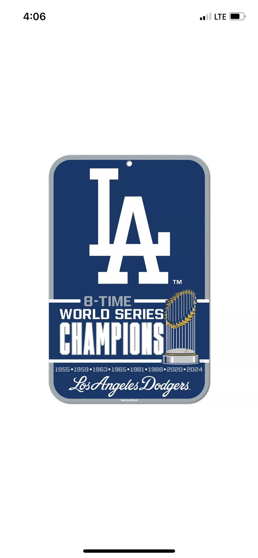Dodgers Wall Sign 11x17 Champions - Etsy
