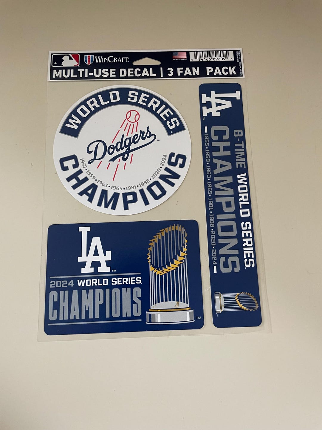Dodgers Decal Set 3 Decals Champions Fan Pack Laptop Window Water ...