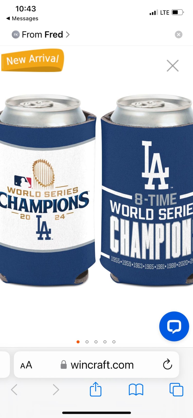 Dodgers Can Holder Champions 2024 - Etsy