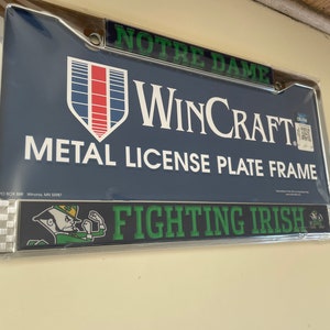 Notre Dame Irish License Plate Frame Chrome Laser Cut - Etsy